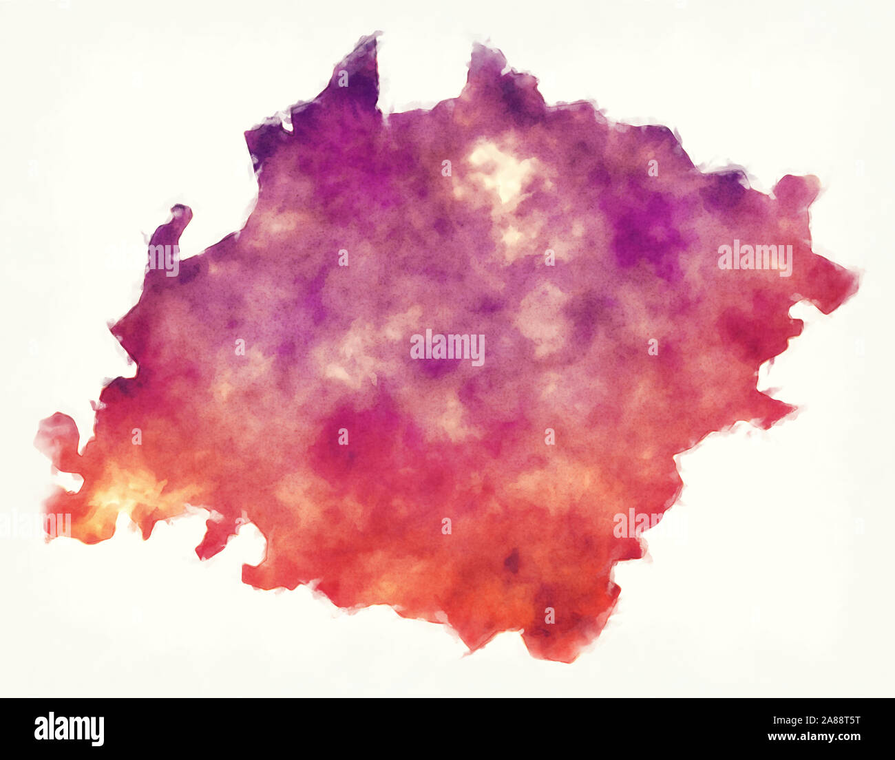 Ibb governorate watercolor map of Yemen Stock Photo - Alamy