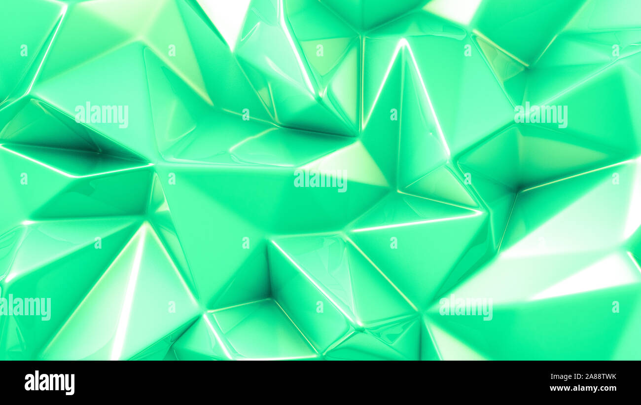 Stylish green crystal background.3d rendering 3d illustration Stock ...