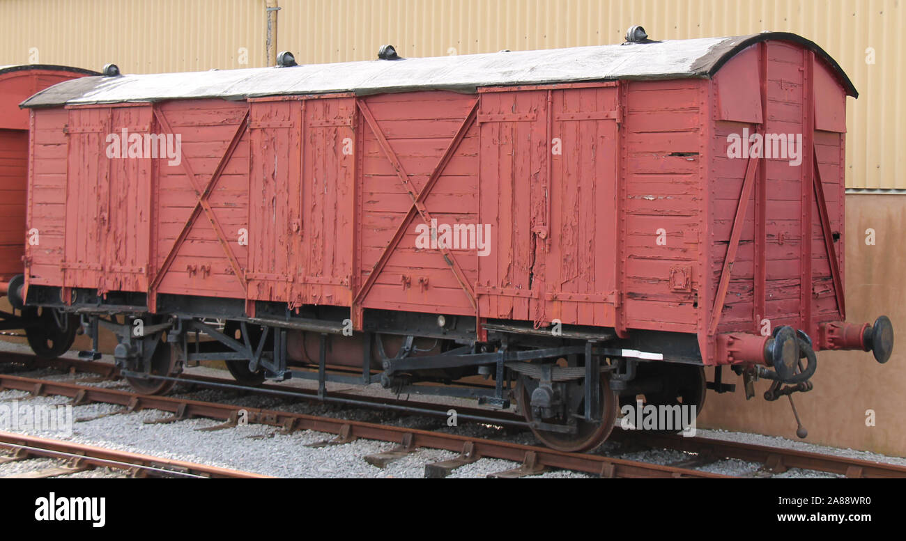 A Well Weathered Vintage Railway Freight Wagon Stock Photo - Alamy