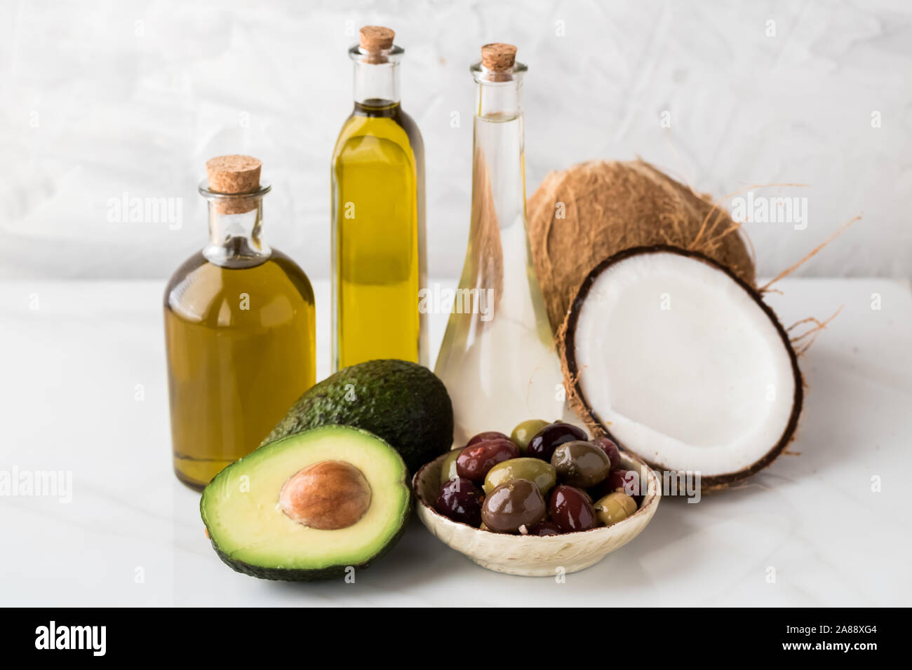 Healthy cooking oils Stock Photo - Alamy