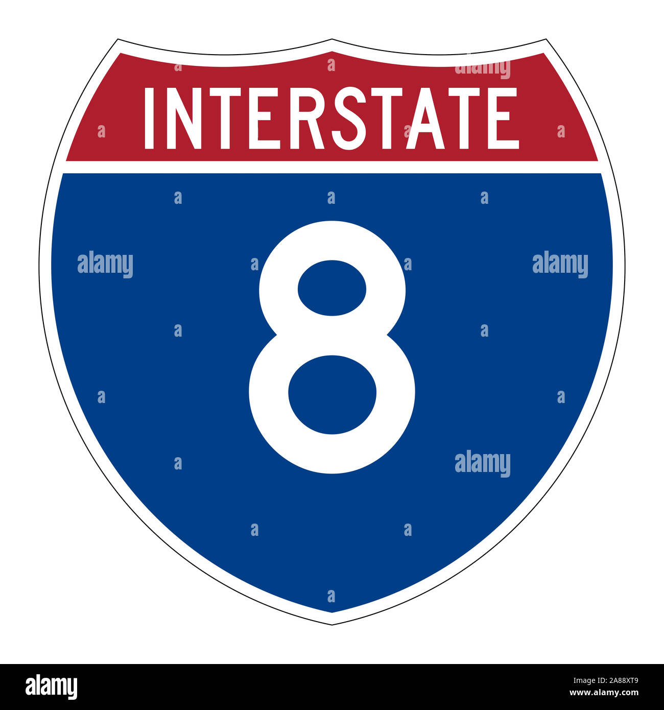 Interstate highway 8 road sign Stock Photo - Alamy