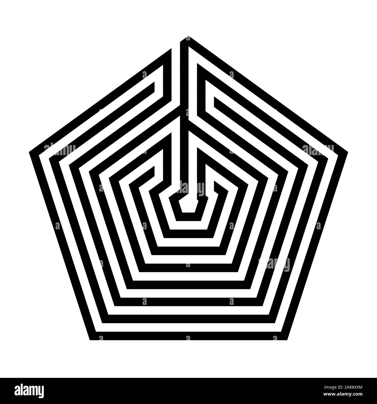 Pentagonal labyrinth symbol Stock Photo - Alamy