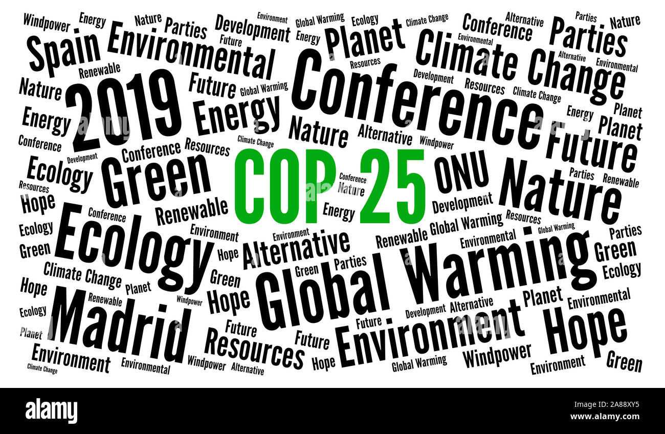 COP 25 in Madrid, Spain word cloud Stock Photo - Alamy