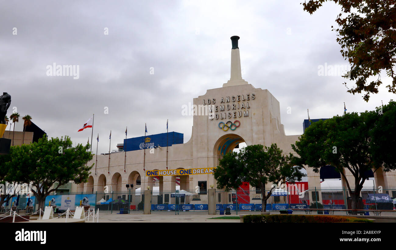 Los Angeles Memorial Coliseum located in the Exposition Park - Los ...