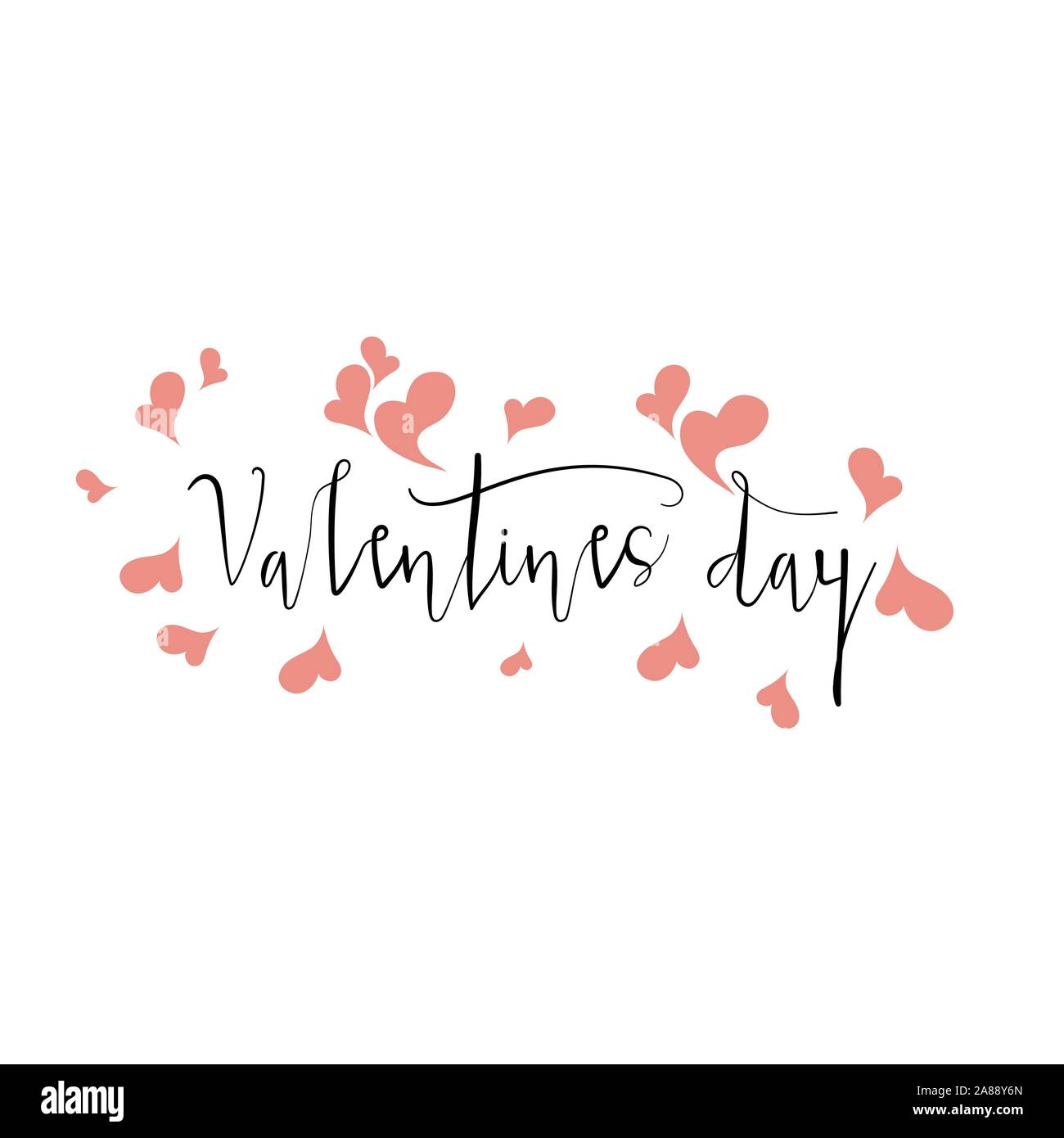 Happy Valentines Day Typography Poster With Handwritten Calligraphy