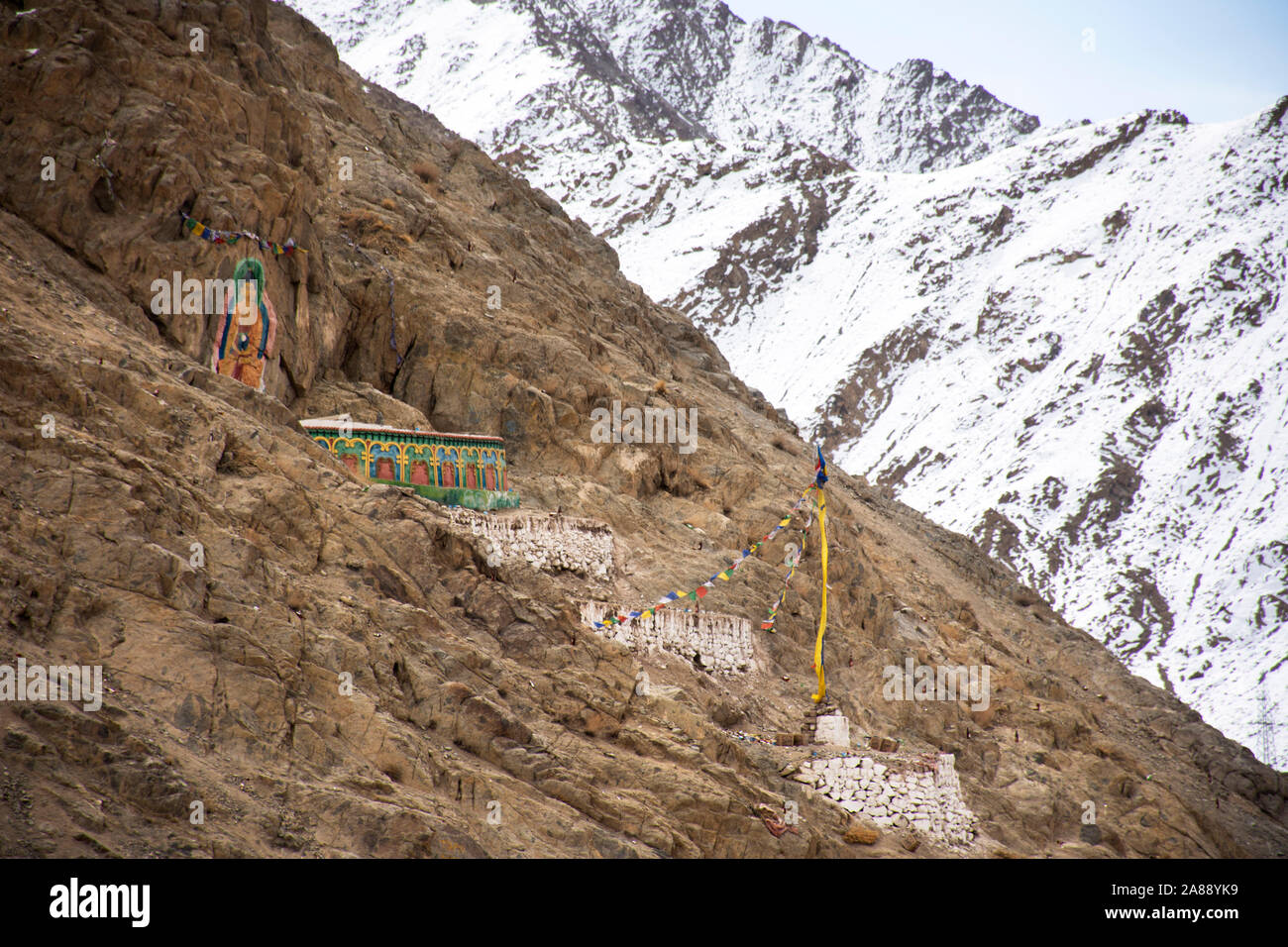 View landscape of Leh Stok Monastery or Stok Gompa Palace at Leh Ladakh ...