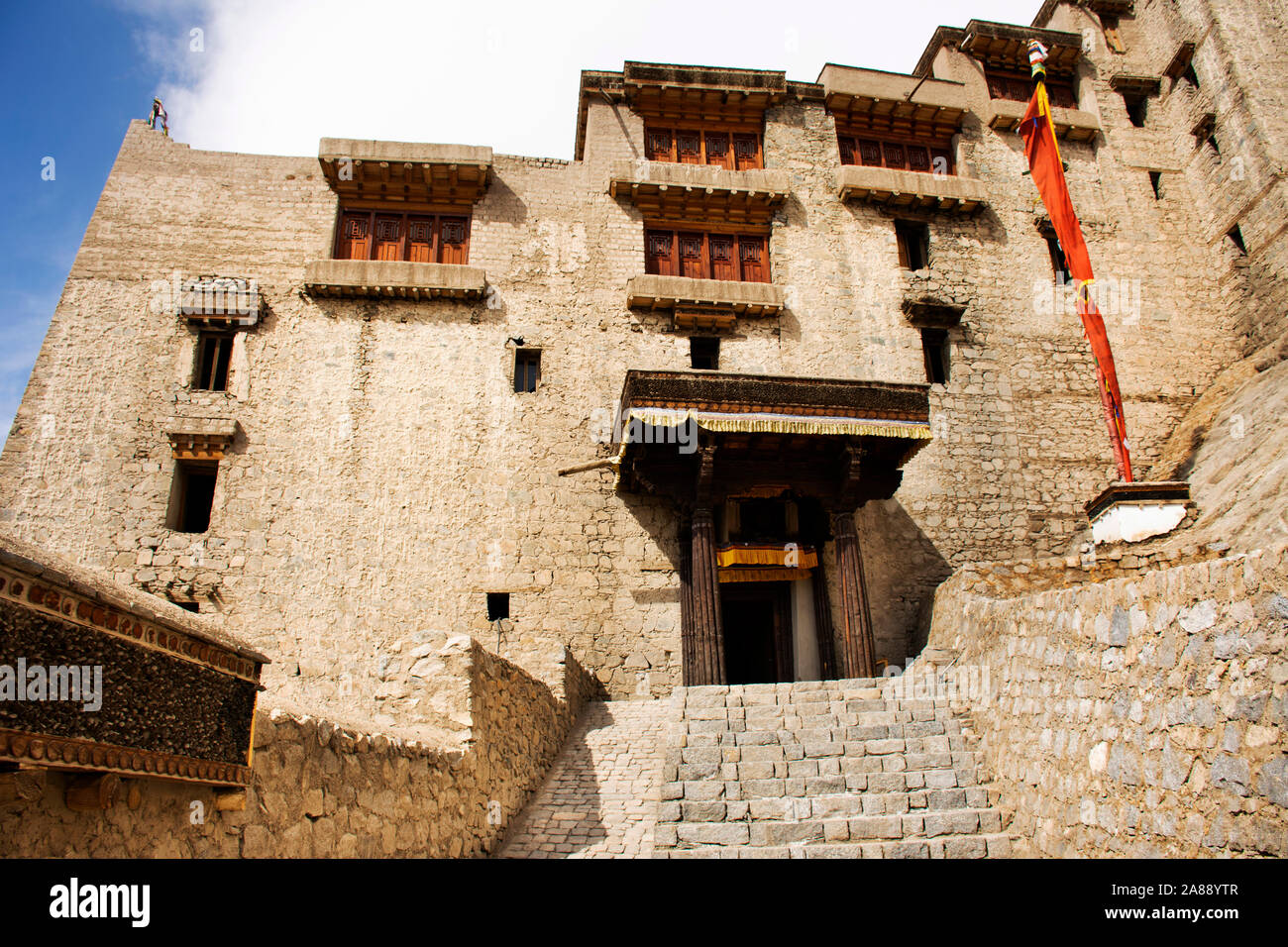 View landscape of Leh Stok Monastery or Stok Gompa Palace at Leh Ladakh ...