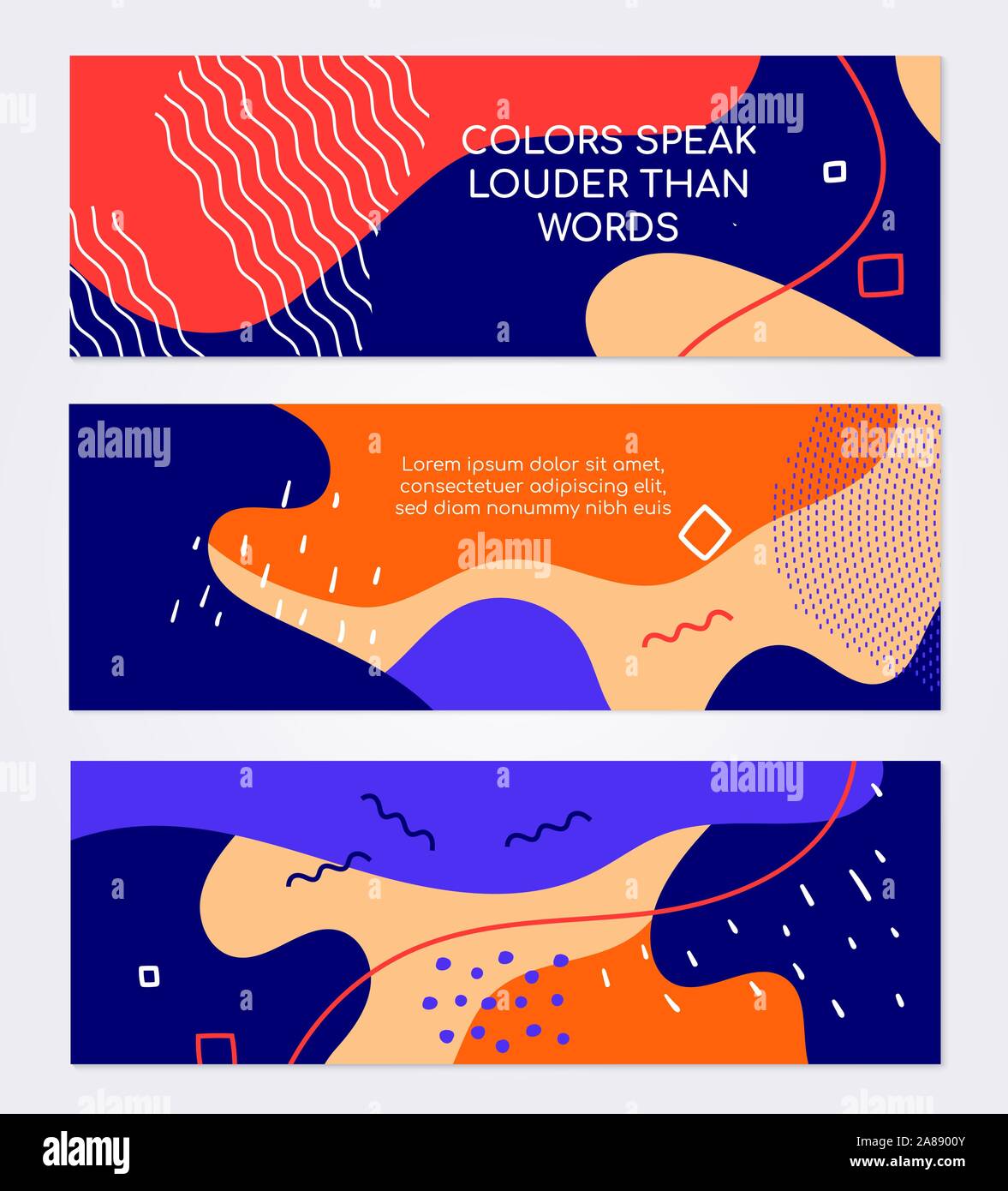 Colorful templates - set of modern abstract horizontal banners Stock ...