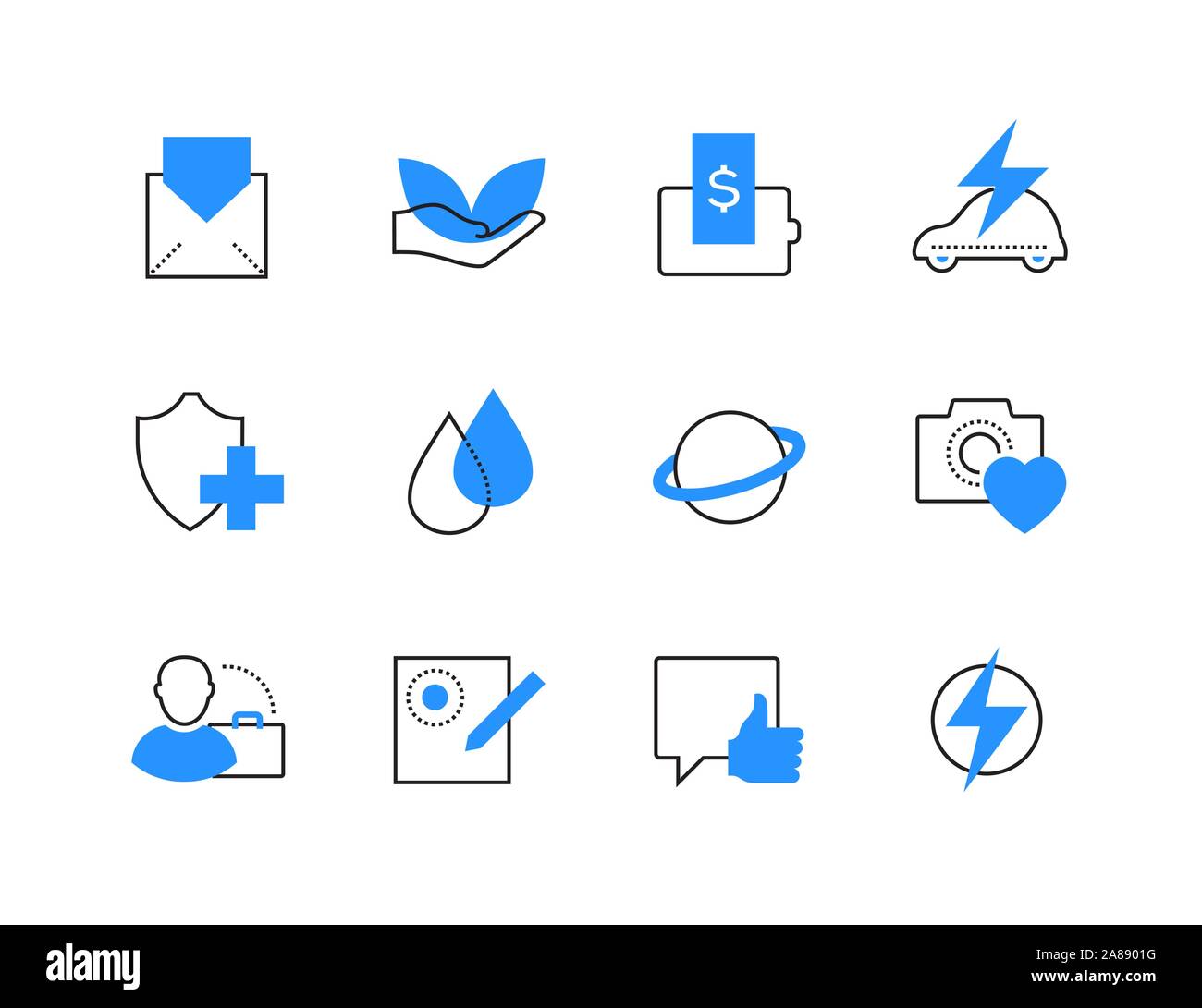 Business services set linear Stock Vector Images - Alamy