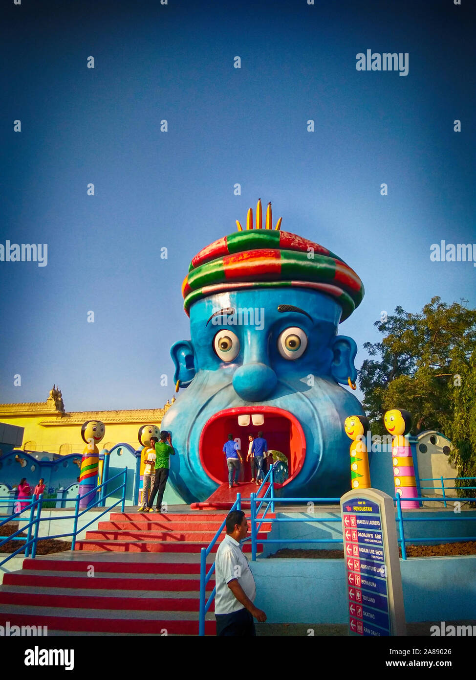 This photo shows a statue constructed with a funny design Stock Photo ...