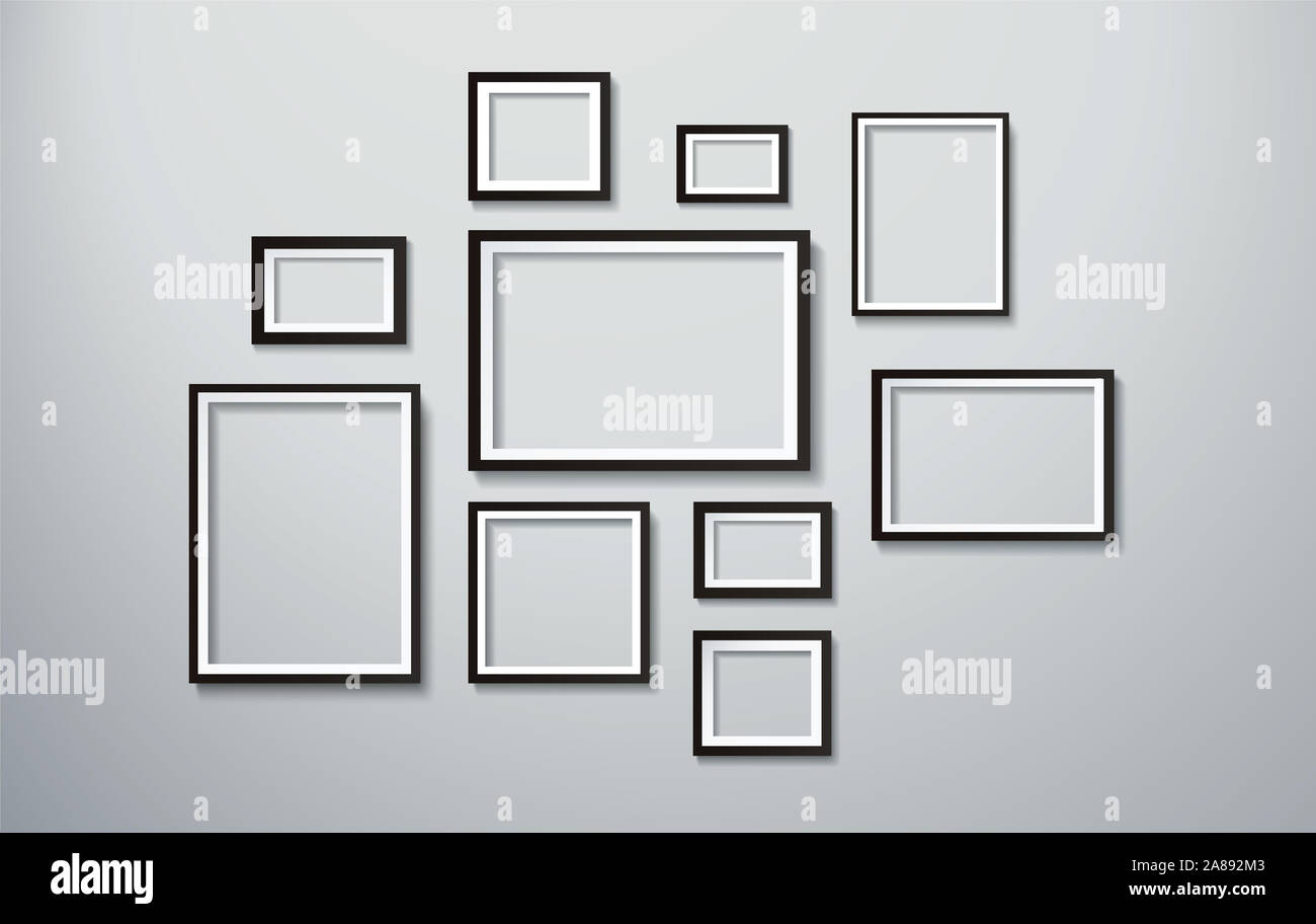 square isolated picture frame on wall Stock Photo - Alamy