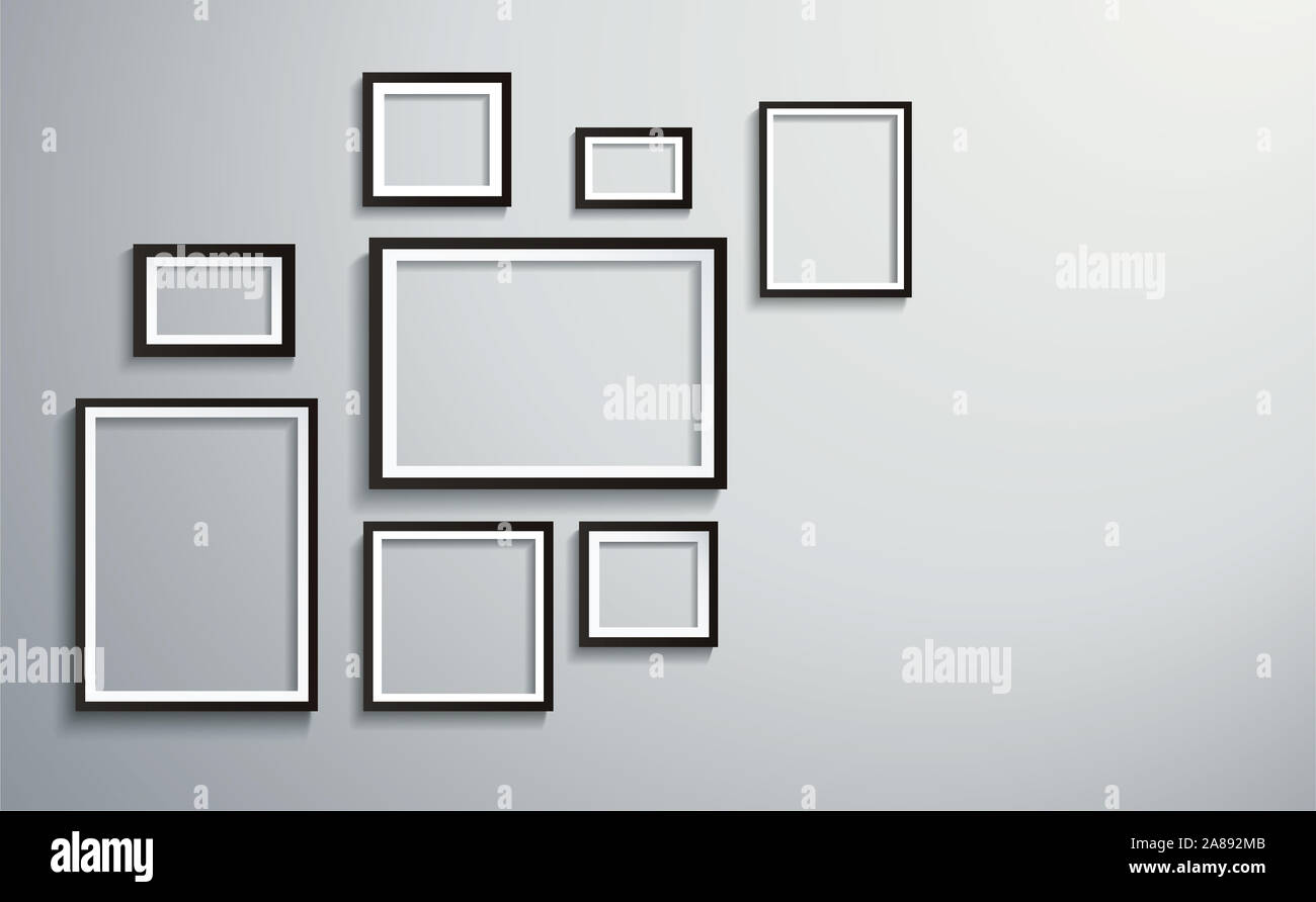 square isolated picture frame on wall Stock Photo - Alamy