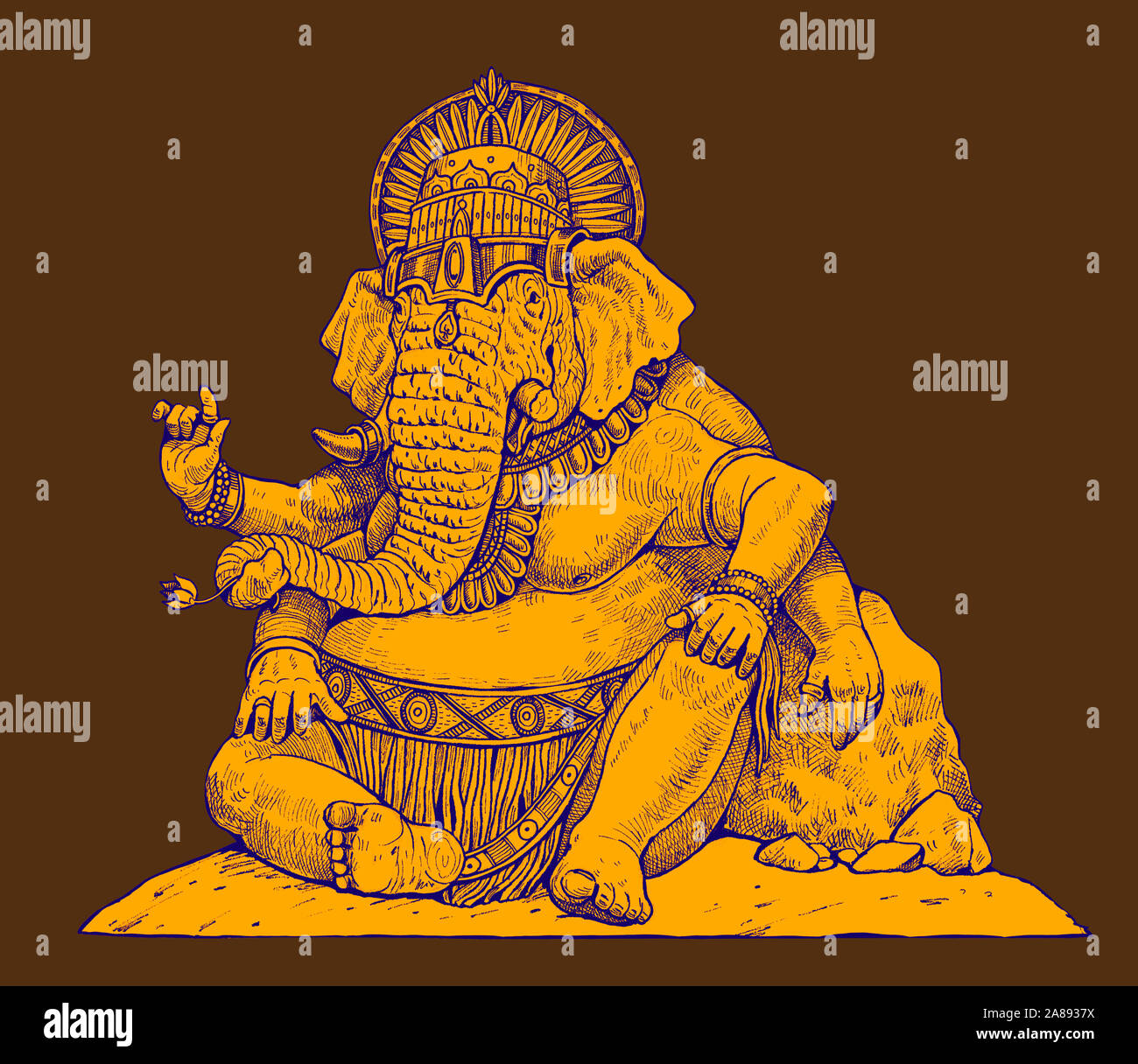 Ganesh sketch hi-res stock photography and images - Alamy