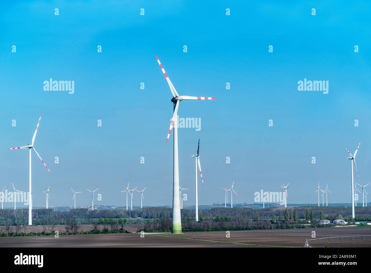 Wind turbine .Sustainable development, renewable energy.Windmills for ...