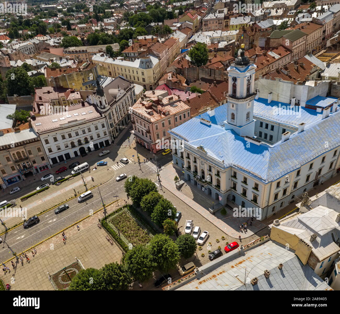 central square and town hall in the Ukrainian city Stock Photo - Alamy