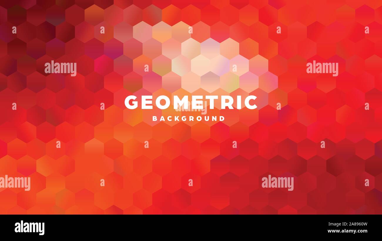 Hexagonal polygonal abstract background. Colorful triangle gradient design. Low poly hexagon ...