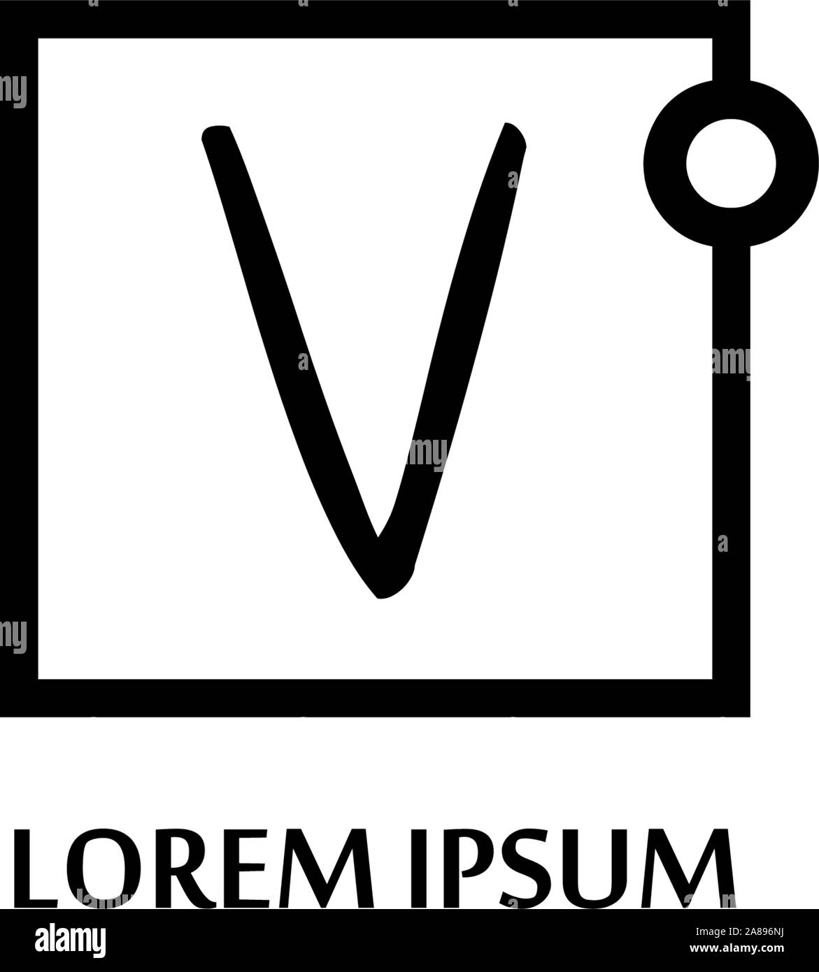 Letter V Alphabetic Logo Design Template, Very Simple Logo Concept ...
