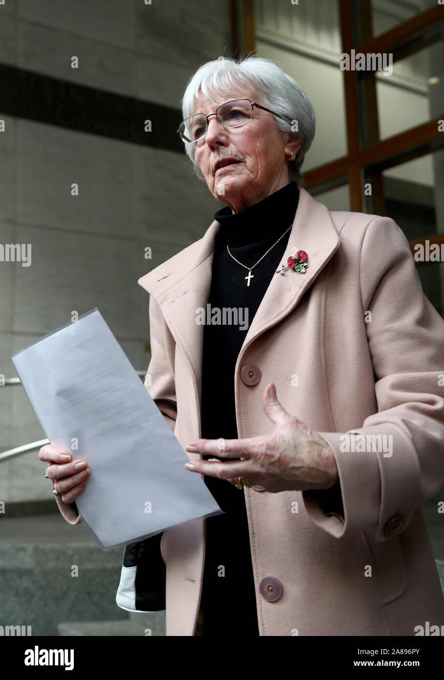 Marie McCourt, mother of Helen McCourt, after she gave evidence at a ...