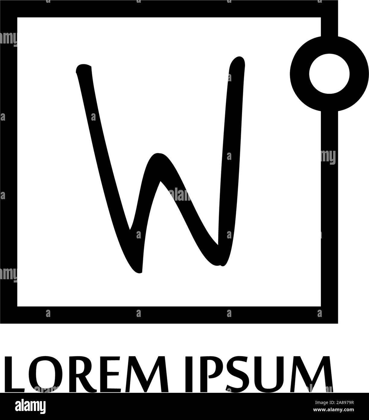 Letter W Alphabetic Logo Design Template, Very Simple Logo Concept ...
