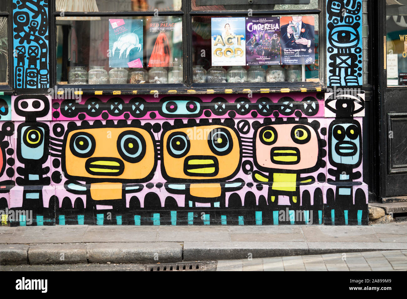 wall graffiti on a restaurant in London Stock Photo - Alamy