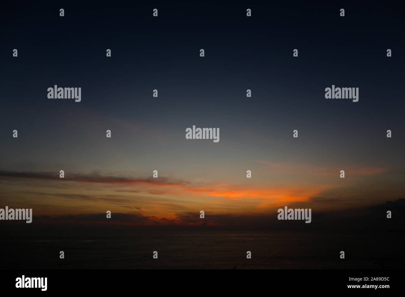 Nice sea landscape and sunset sky with orange clouds Stock Photo - Alamy