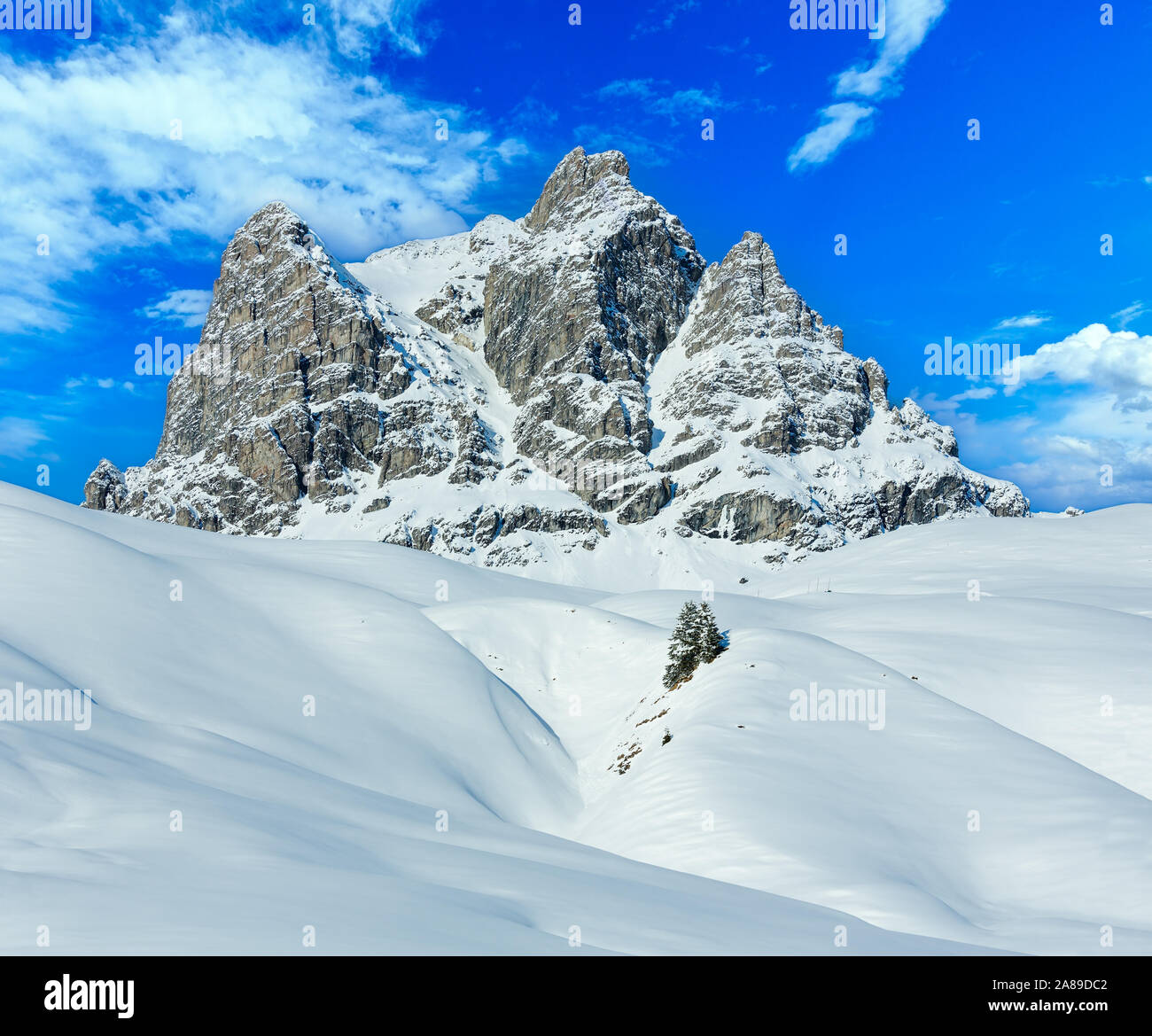 Winter rock top view with snowy slope austria hi-res stock photography ...