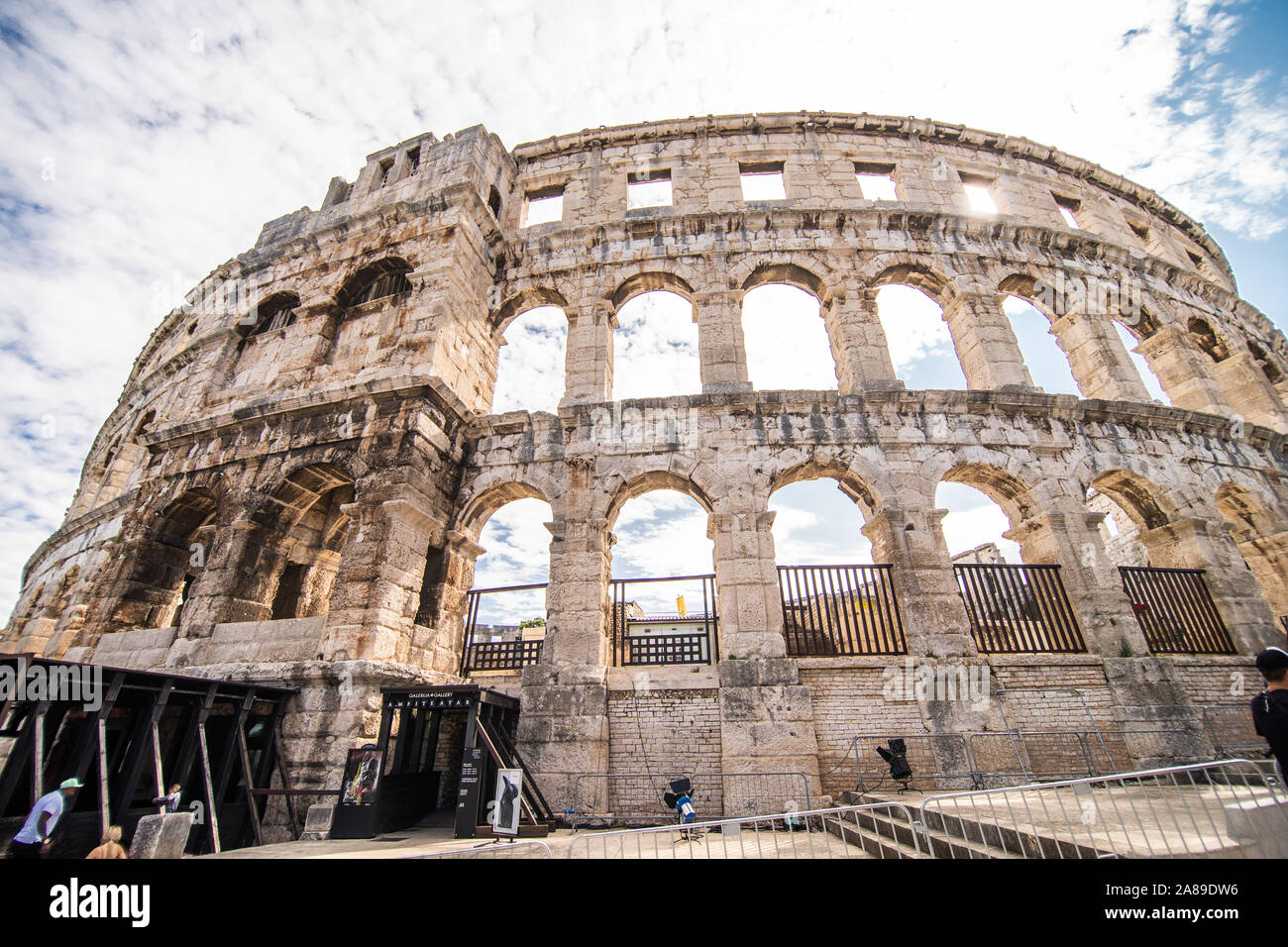 Pula, CROATIA - July, 2019 Ancient coliseum in Pula Croatia Stock Photo ...