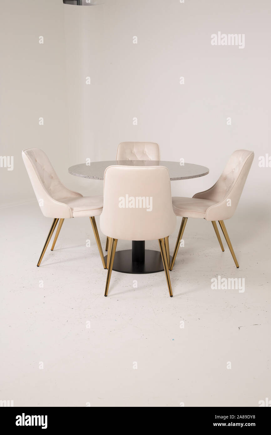 Luxury chair and table sets for interior design isolated on gray ...