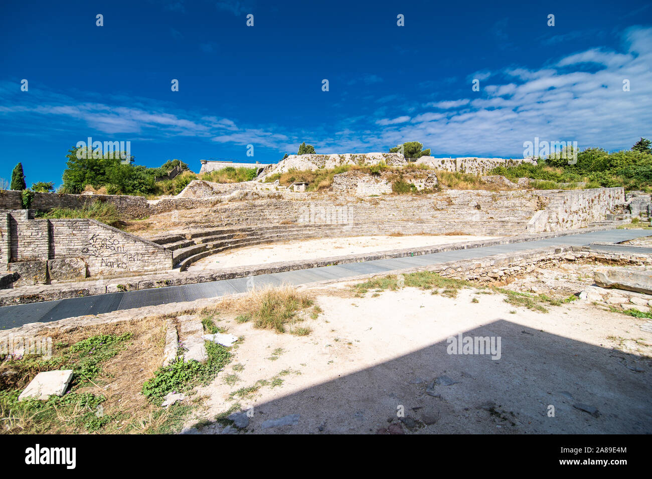 PULA, CROATIA - July, 2019: Streetscape in Pula the largest city in ...