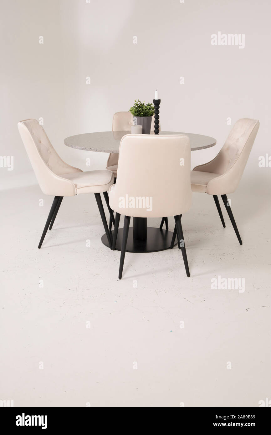 Luxury chair and table sets for interior design isolated on gray ...
