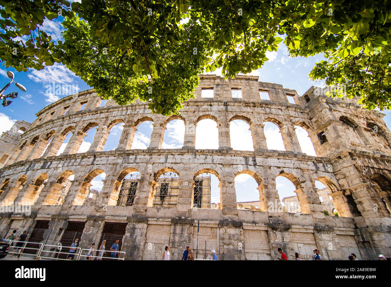 Pula, Croatia - July, 2019: Roman Temple Colloseum Amphitheatre in Pula ...