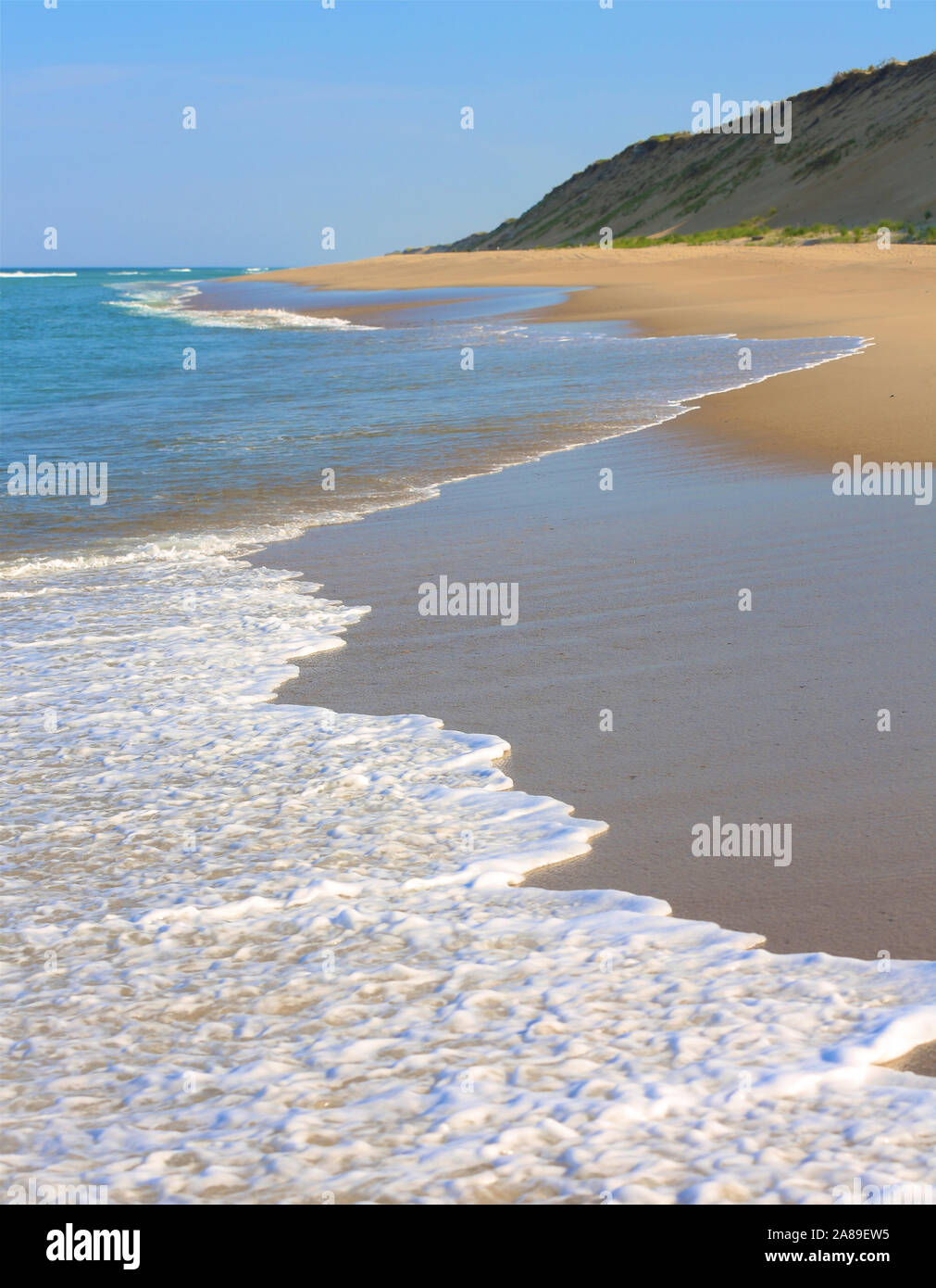 Ocean Waves Break on the Beach at the Cape Cod National Seashore Stock ...