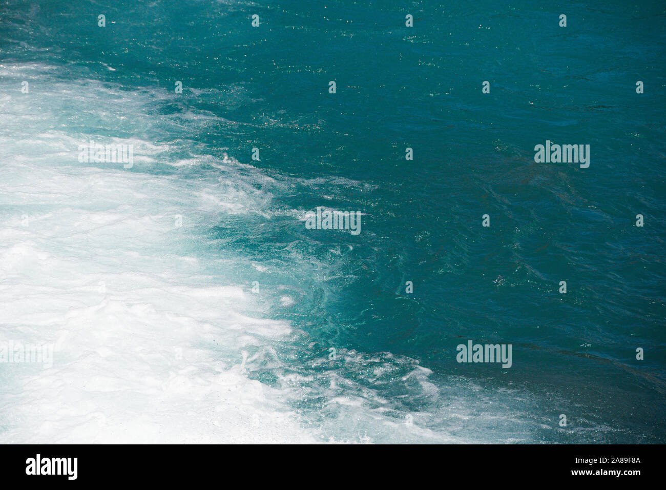Turquoise color of river water. Blue sea, ocean for with waves Stock ...