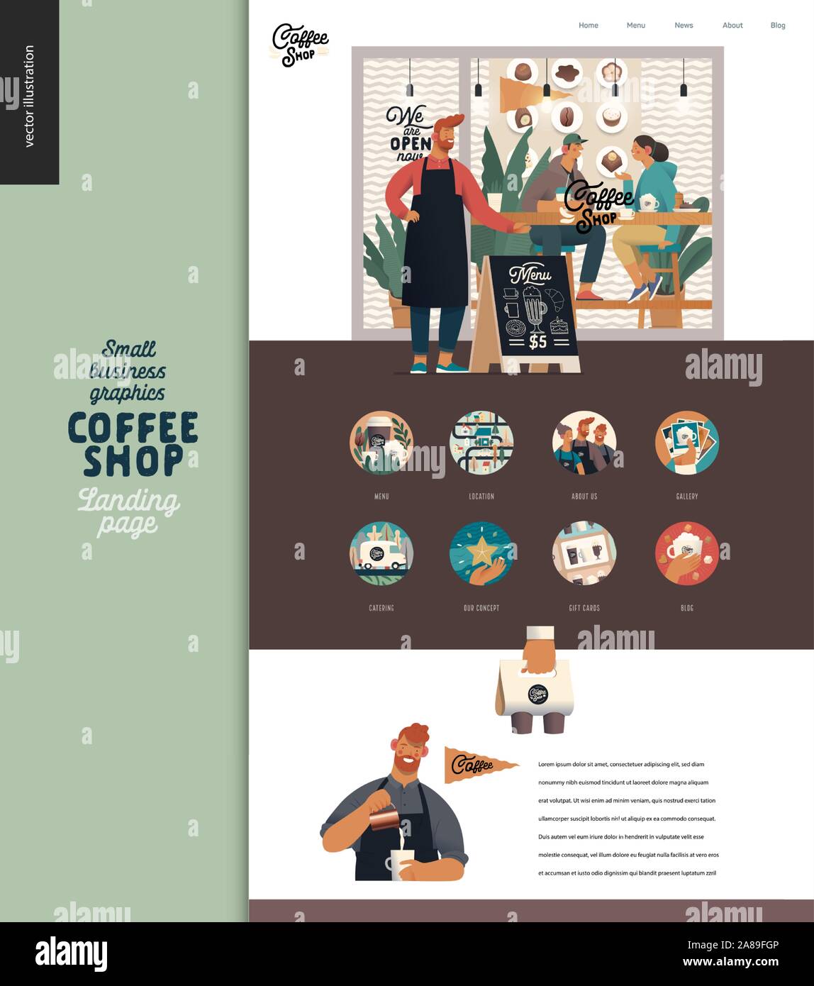 Pavement Coffee Service Stock Vector Images - Alamy