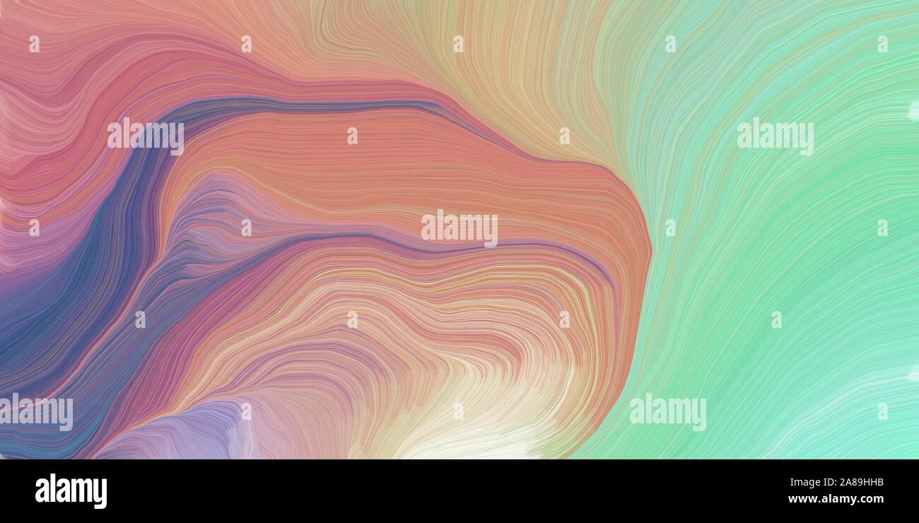 curved speed lines background or backdrop with tan, rosy brown and teal ...