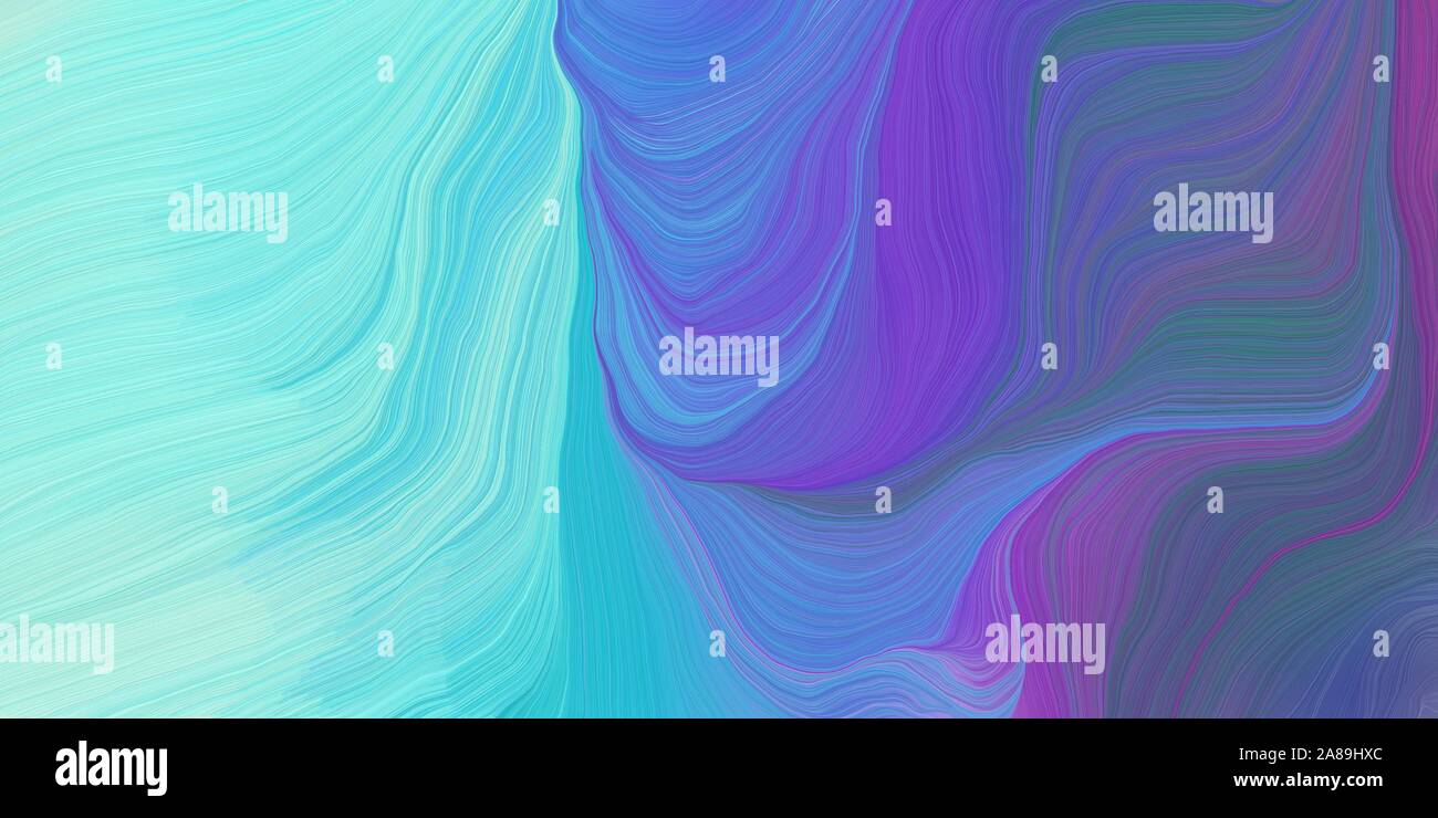 curved lines background or backdrop with slate blue, sky blue and corn ...