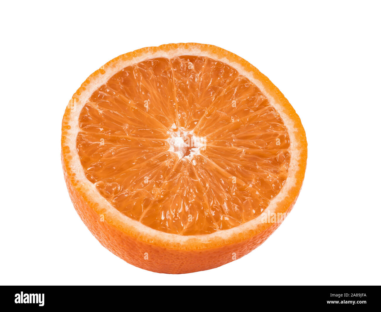 Half of a juicy orange isolated on white background with copy space for ...