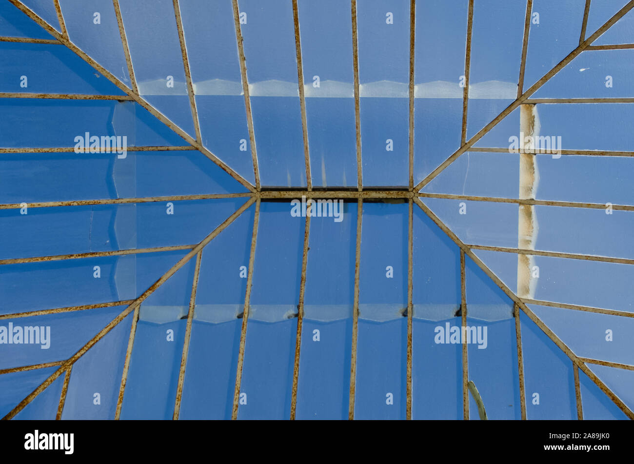 glass roof of the house. bottom view Stock Photo - Alamy