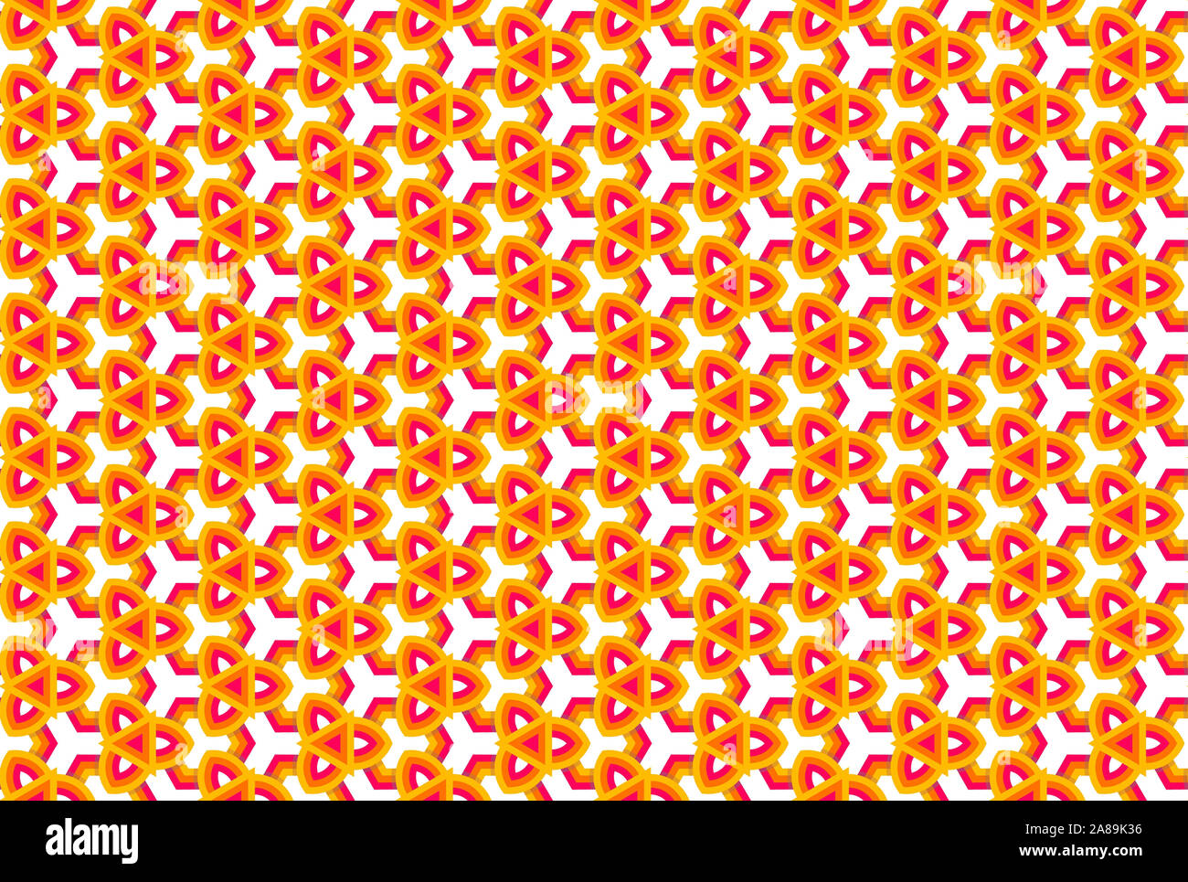 Seamless geometric pattern. In yellow, orange and red colors on white ...