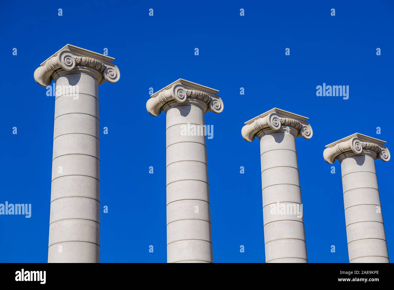 The Four Columns in Barcelona, Spain. This Ionic columns are one of the ...