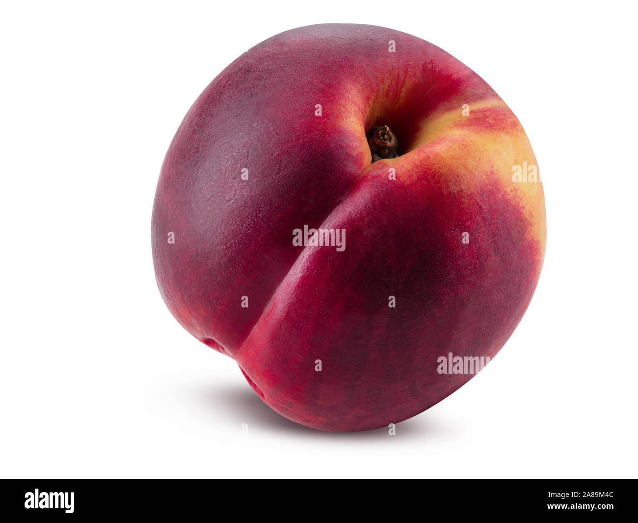 Smooth-skinned, juicy nectarine fruit isolated on white background with ...