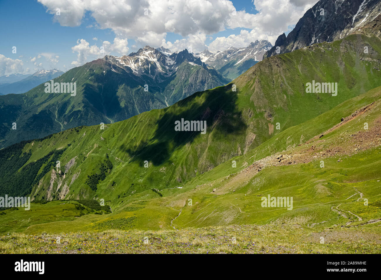 Views from Guli Pass during Mazeri-Mestia trek, Georgia Stock Photo - Alamy