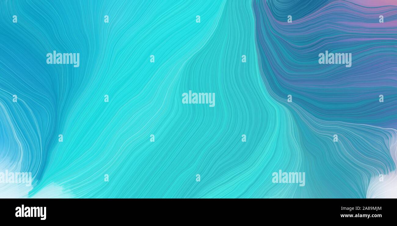 curved speed lines background or backdrop with medium turquoise ...