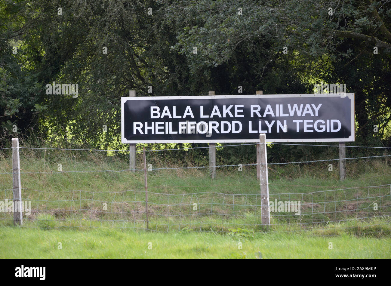 Sign, Bala Lake Railway, Rheilffordd LLyn Tegid; Bala, Wales; UK ...