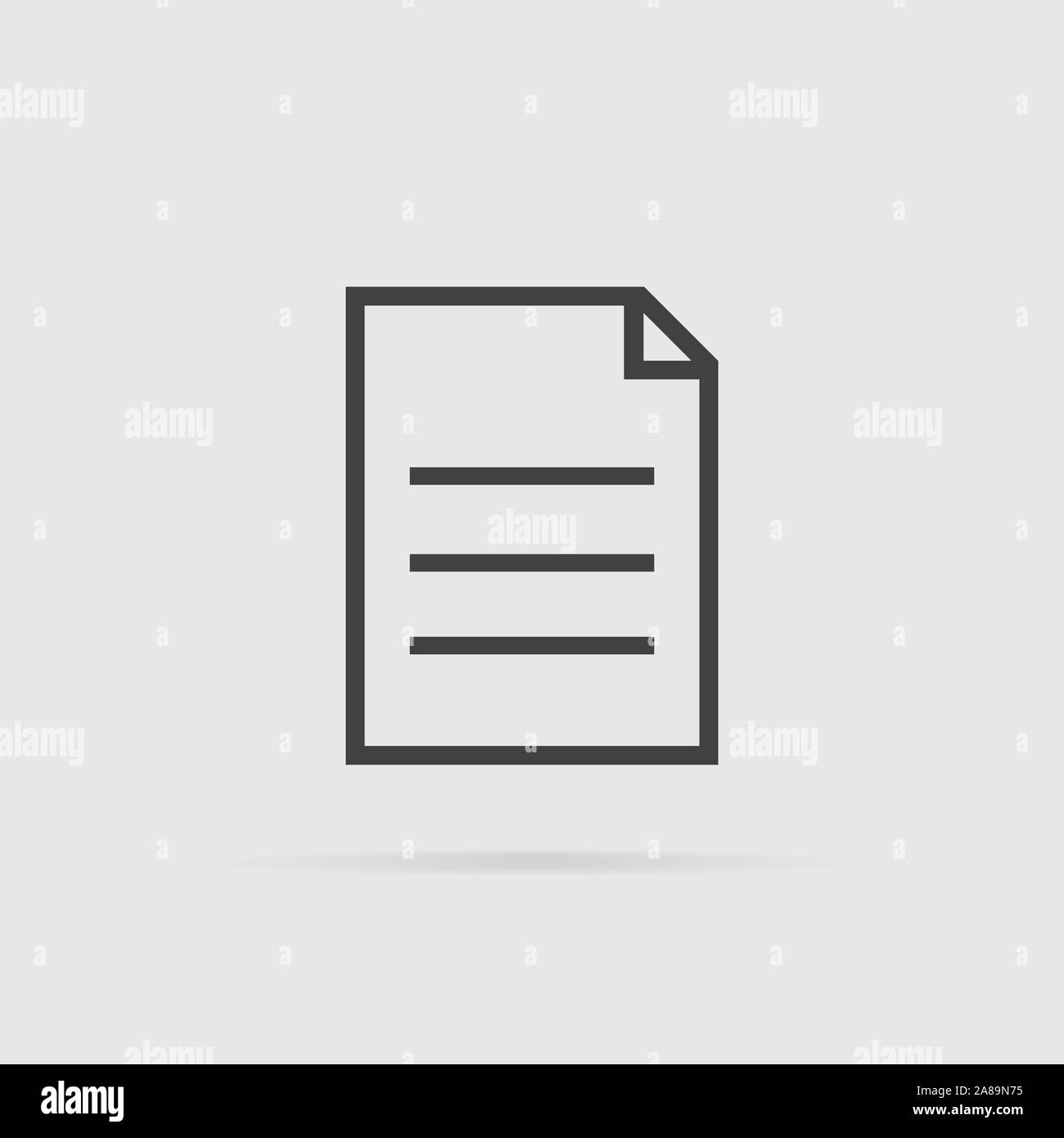 Document icon in flat style isolated on grey background. For your ...