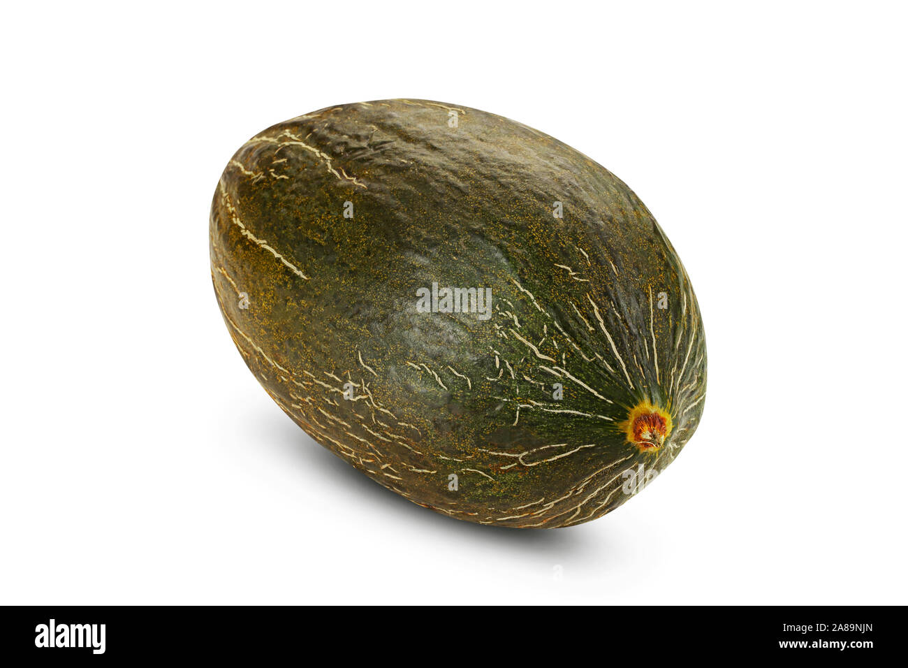 Delicious, green, mellow tendral melon isolated on white background ...