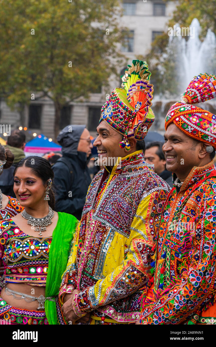 LONDON, UK - NOVEMBER 03, 2019: People take part in Diwali celebrations ...