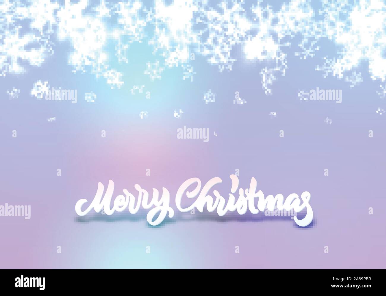 Christmas snowflakes background with falling snow and lettering or ...
