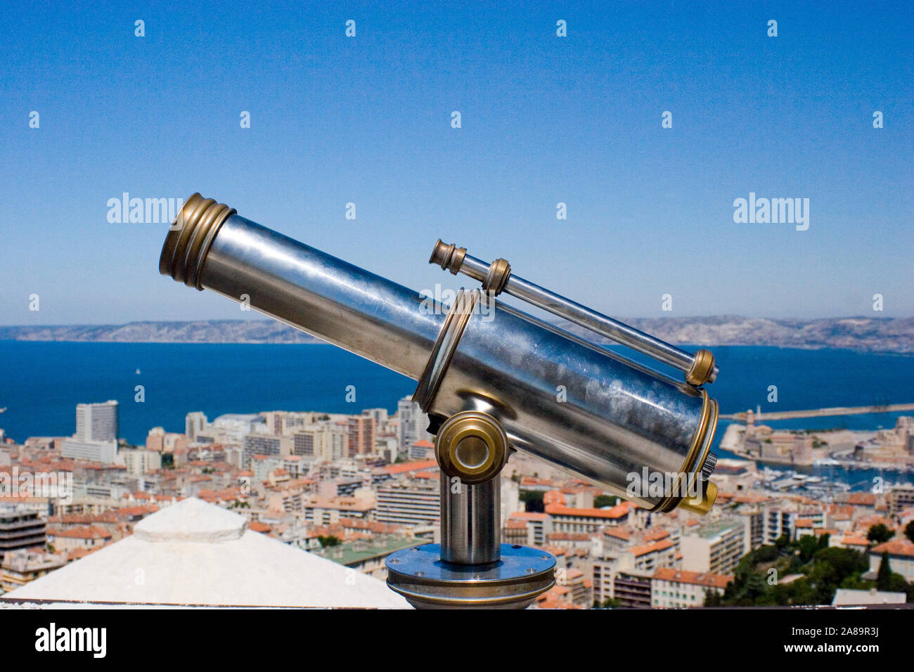 Telescope over Marseille Stock Photo - Alamy