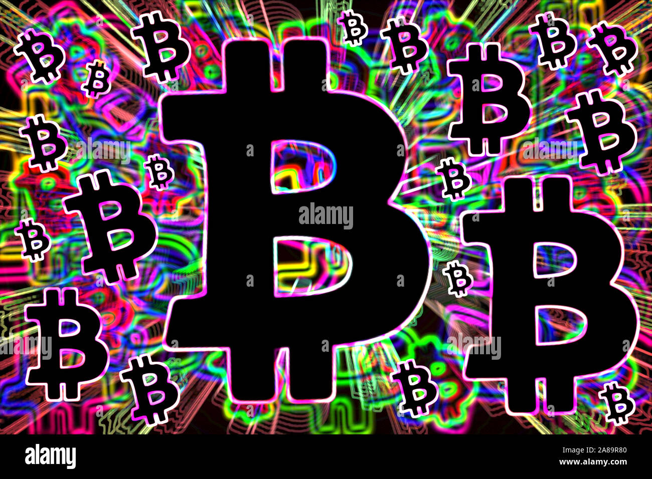 An abstract Bitcoin symbol background image Stock Photo - Alamy